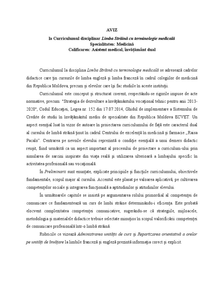 Aviz Curriculum | PDF