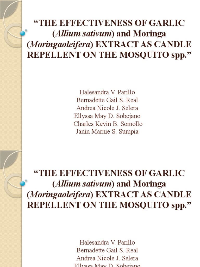 Garlic and Moringa Candle Mosquito Repellent | PDF | Science & Mathematics
