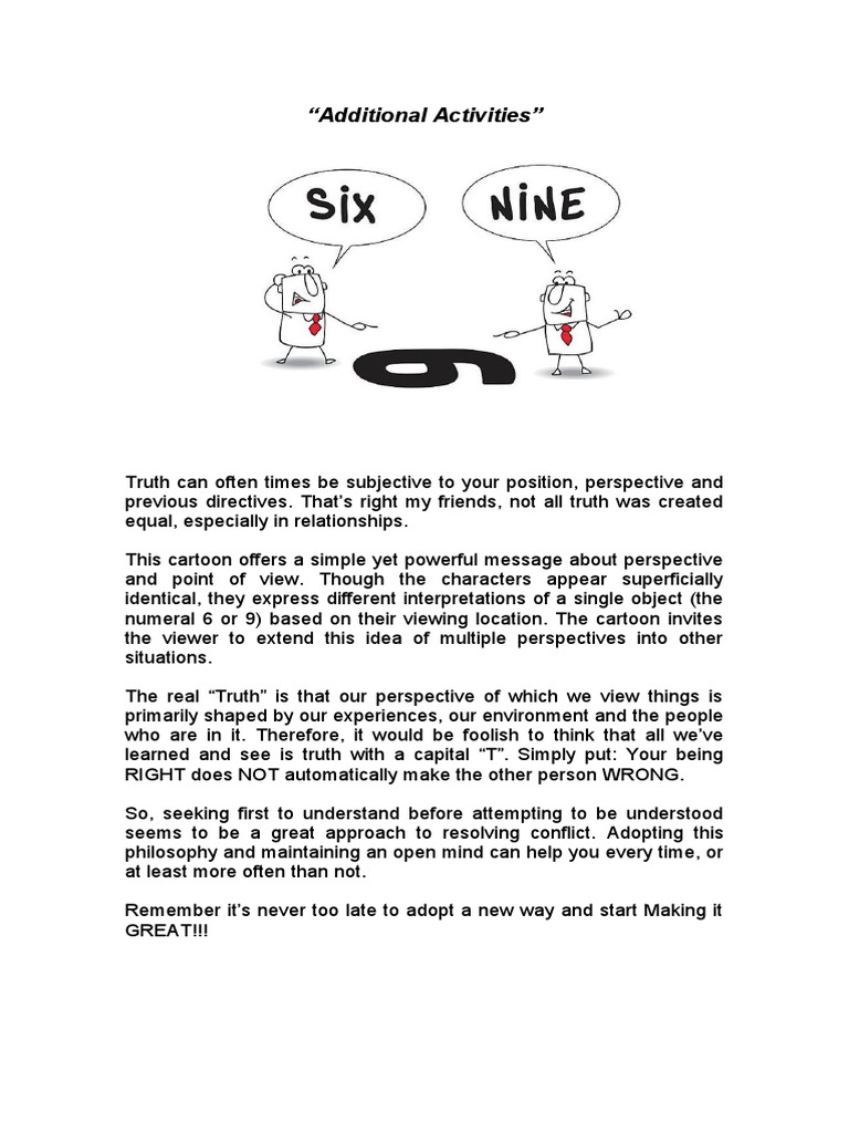 Understanding 6 and 9 Perspectives | PDF | Wellness