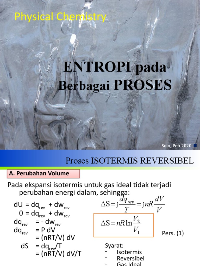 Entropi dan Proses Termodinamika | PDF