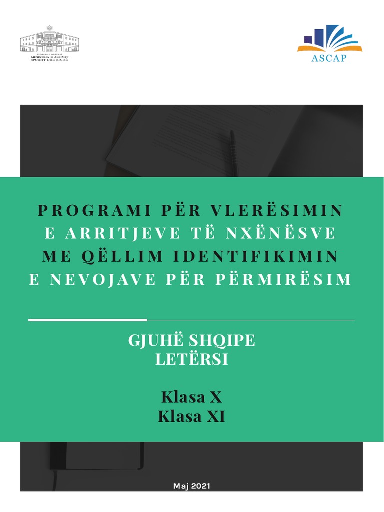 Gjuhe Shqipe Dhe Letersi Klasat X XI | PDF