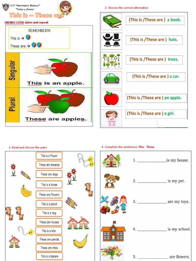 3° Actividad This Is These Are | PDF | Language Arts & Discipline