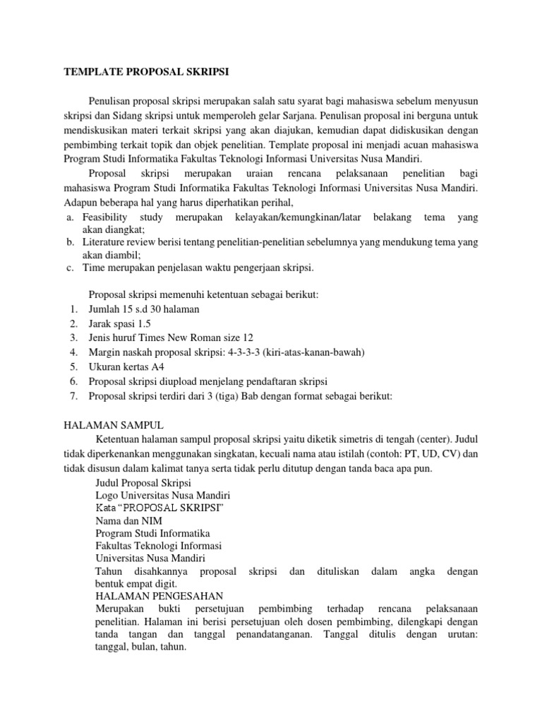Template Proposal Skripsi Informatika | PDF