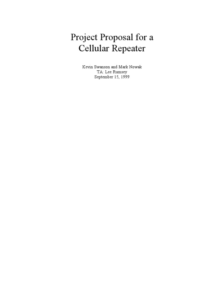 Cellular Repeater Design Proposal | PDF