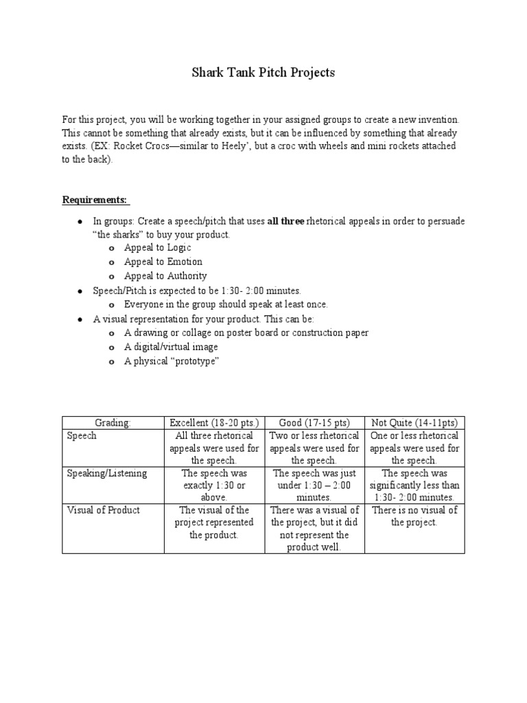 Shark Tank Pitch | PDF