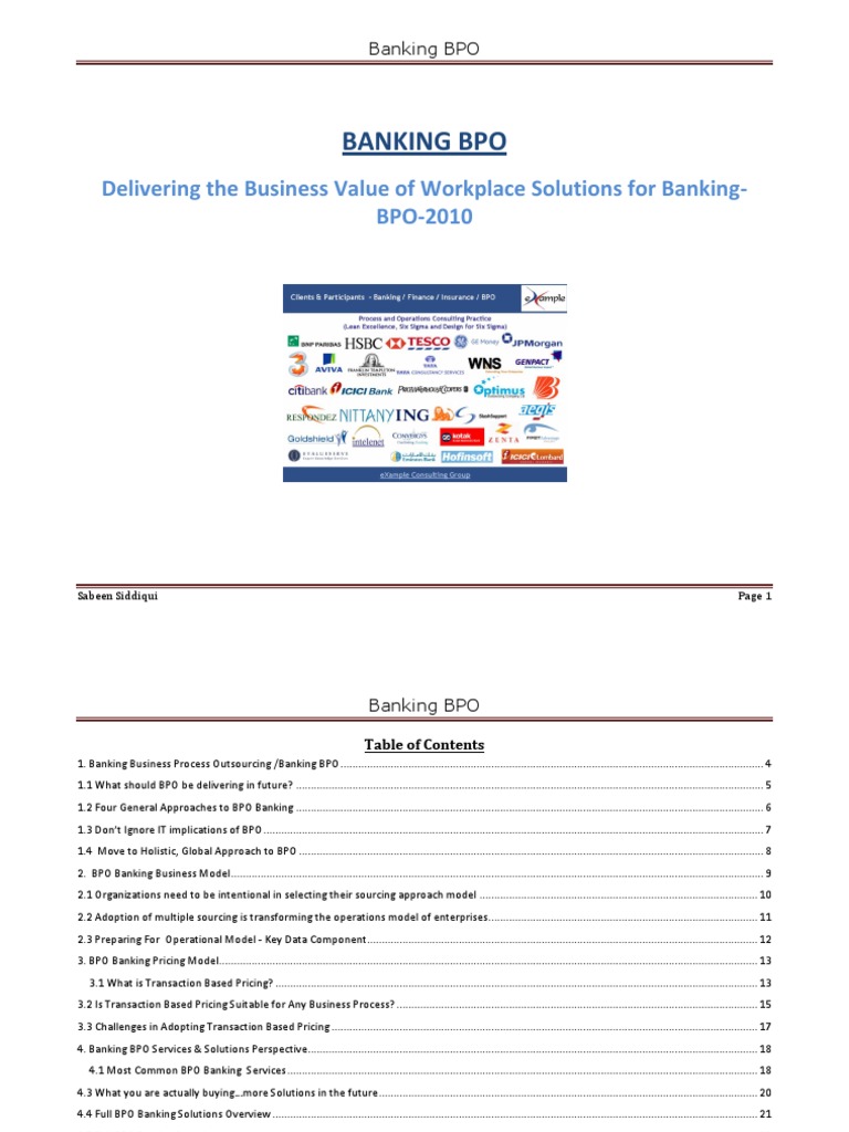 Banking BPO | PDF | Business Process Outsourcing | Credit Card