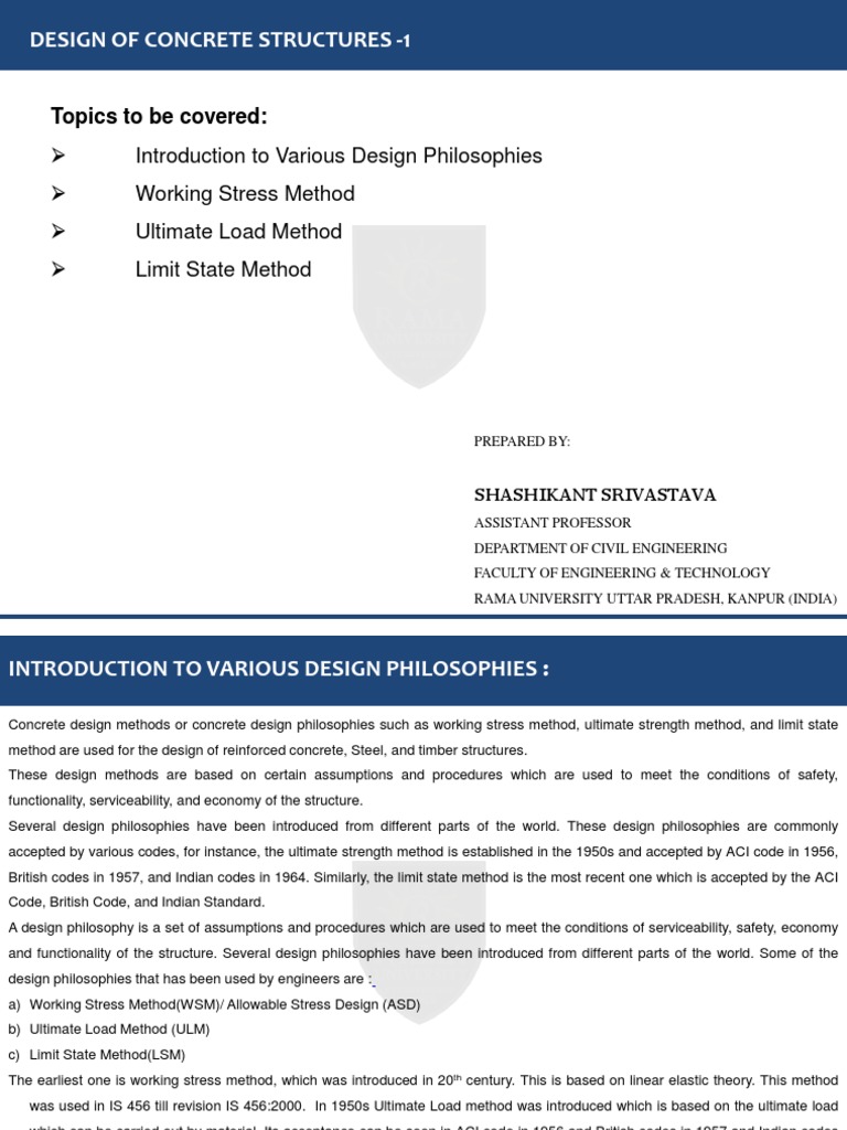 Introduction to Various Design Philosophies for Concrete Structures ...