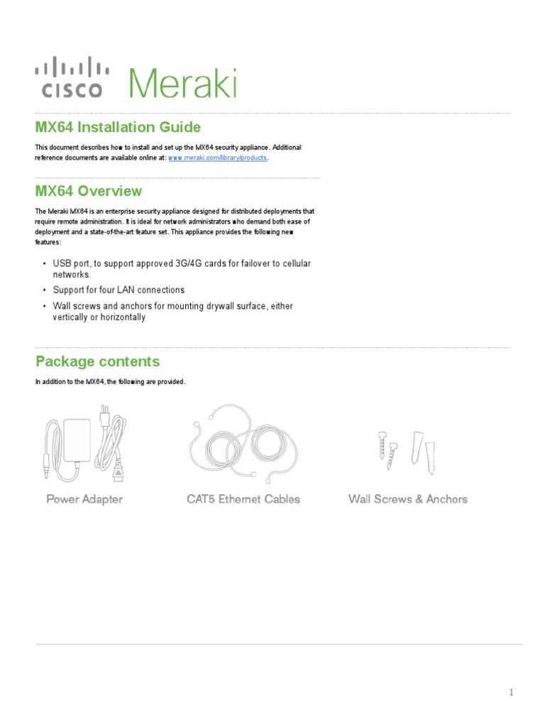 MX64 Installation Guide | PDF