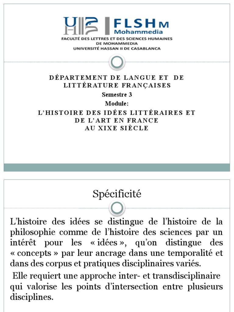 1 Cours S3 19ème Siècle Histoire Des Idées Littéraires Et de Lart | PDF
