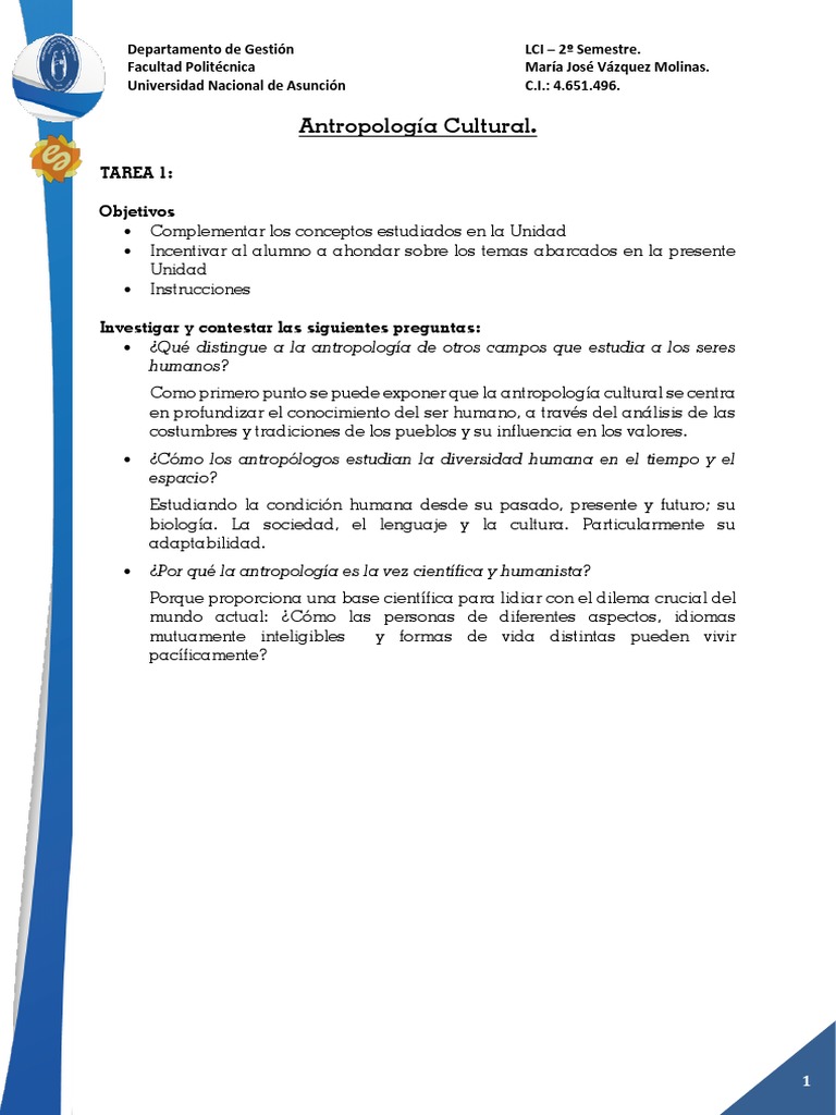 Tarea 1 - María José Vázquez Molinas. | PDF