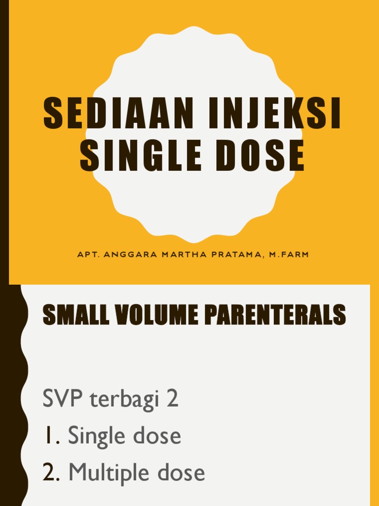 Sediaan Injeksi Singel Dose | PDF