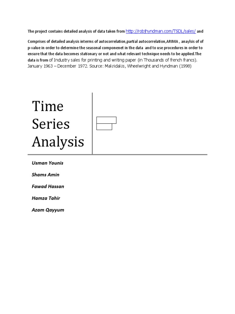 Time Series Analysis Pdf Autoregressive Integrated Moving Average