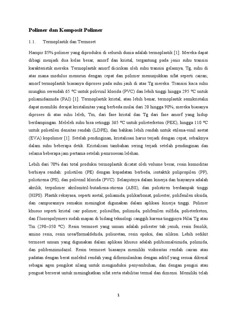 Polimer Dan Komposit Polimer | PDF