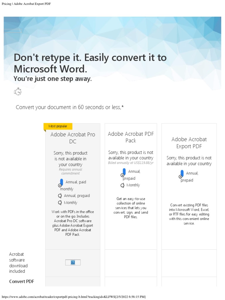 Pricing - Adobe Acrobat Export PDF | PDF