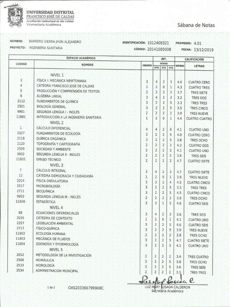 Certificados de Notas | PDF