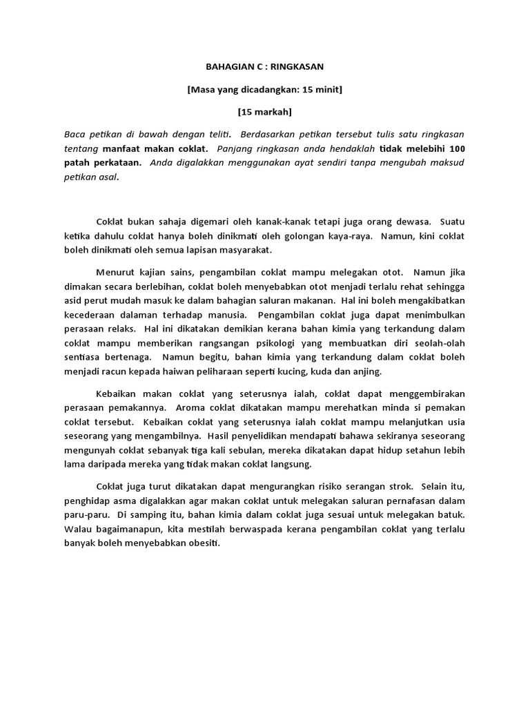 Jawapan Ringkasan Contoh | PDF