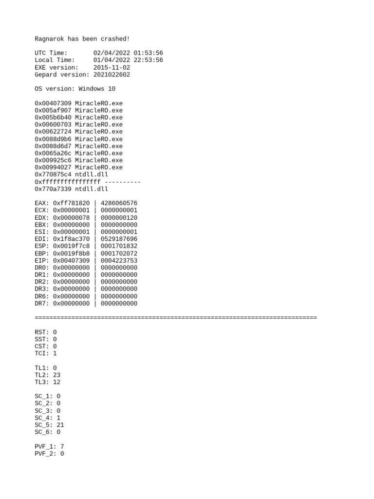 Game Crash Log | PDF | Computer Science | Computer Libraries