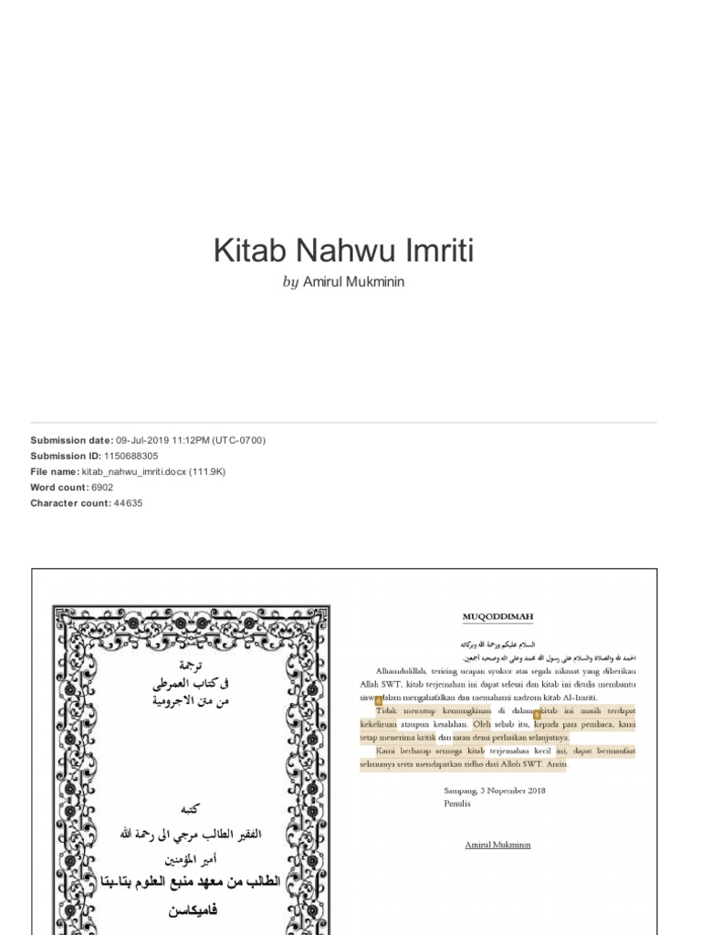 Kitab Nahwu Imriti | PDF