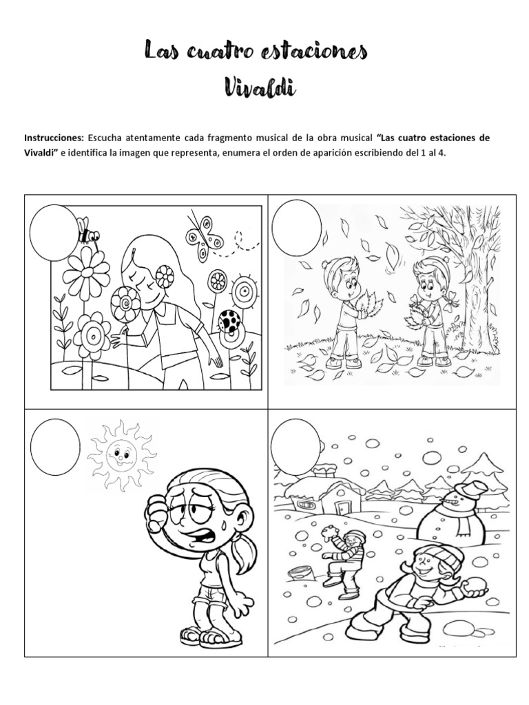 Actividades para colorear las estaciones | PDF | Poesía
