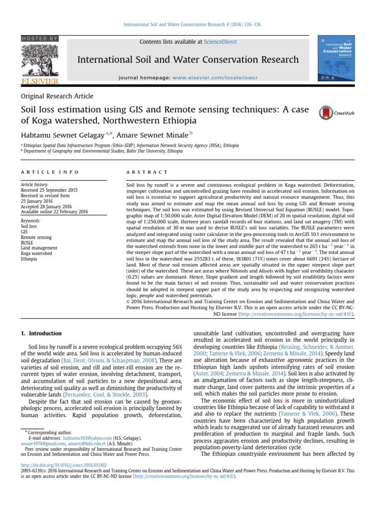 Soil Loss Estimation Using GIS and Remote Sensing | PDF | Erosion ...