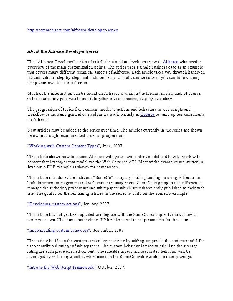 Alfresco Developer Series | PDF | Application Programming Interface | Representational State ...