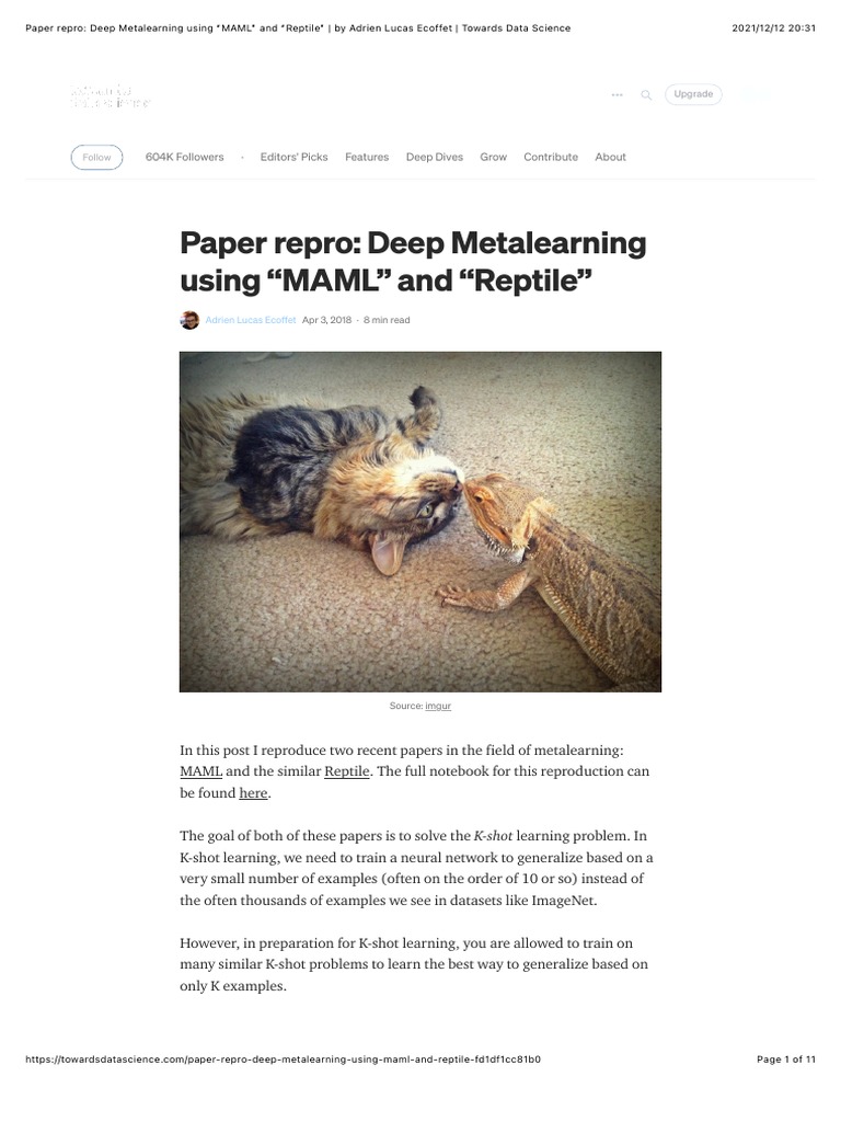 Metalearning with MAML & Reptile | PDF | Mathematical Optimization | Computing