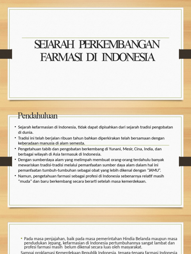 Sejarah Perkembangan Farmasi Di Indonesia Pdf
