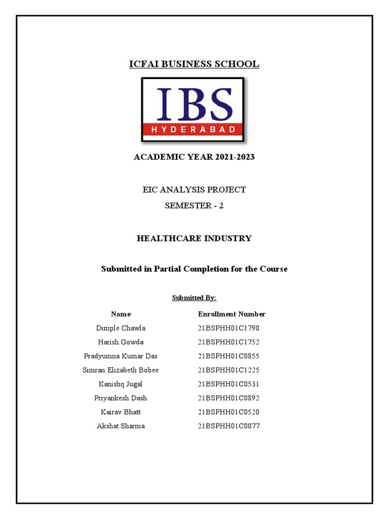 EIC Analysis - Healthcare Industry | PDF | Health Care | Sustainability