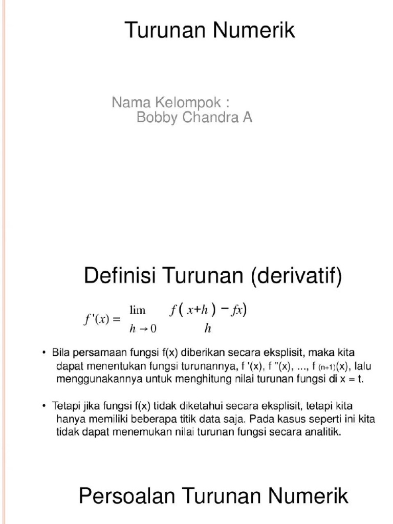 Turunan Numerik | PDF