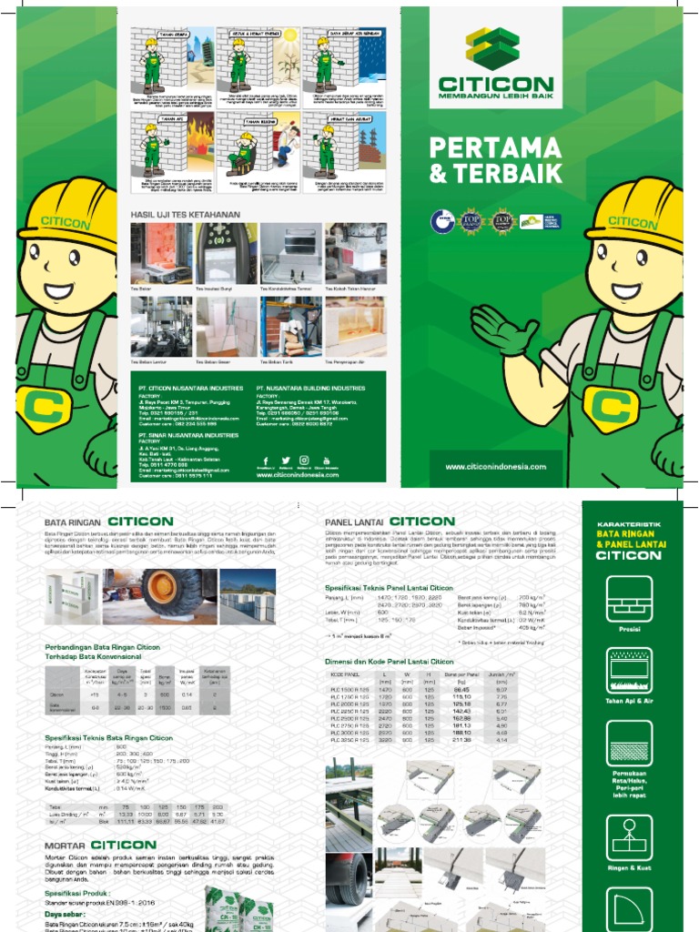 Brosur Bata Ringan Citico & Panel Lantai Citicon 2021 | PDF