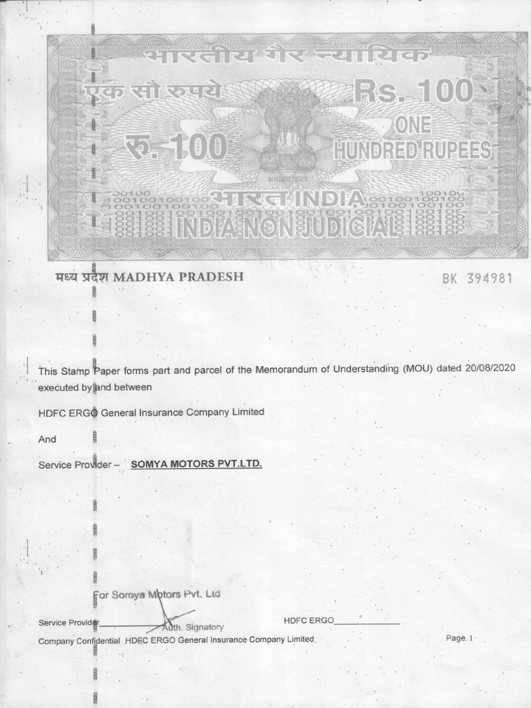 HDFC Egro Workshop Agreement Scan PDF | PDF