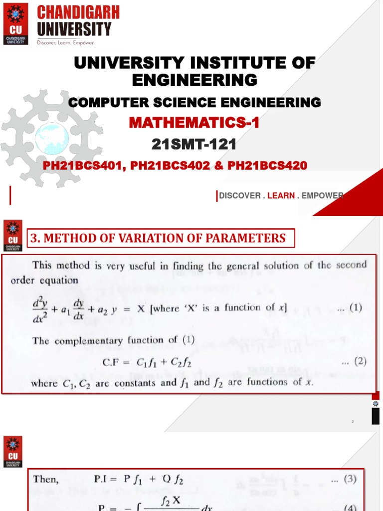 Method of Variation of Parameters | PDF