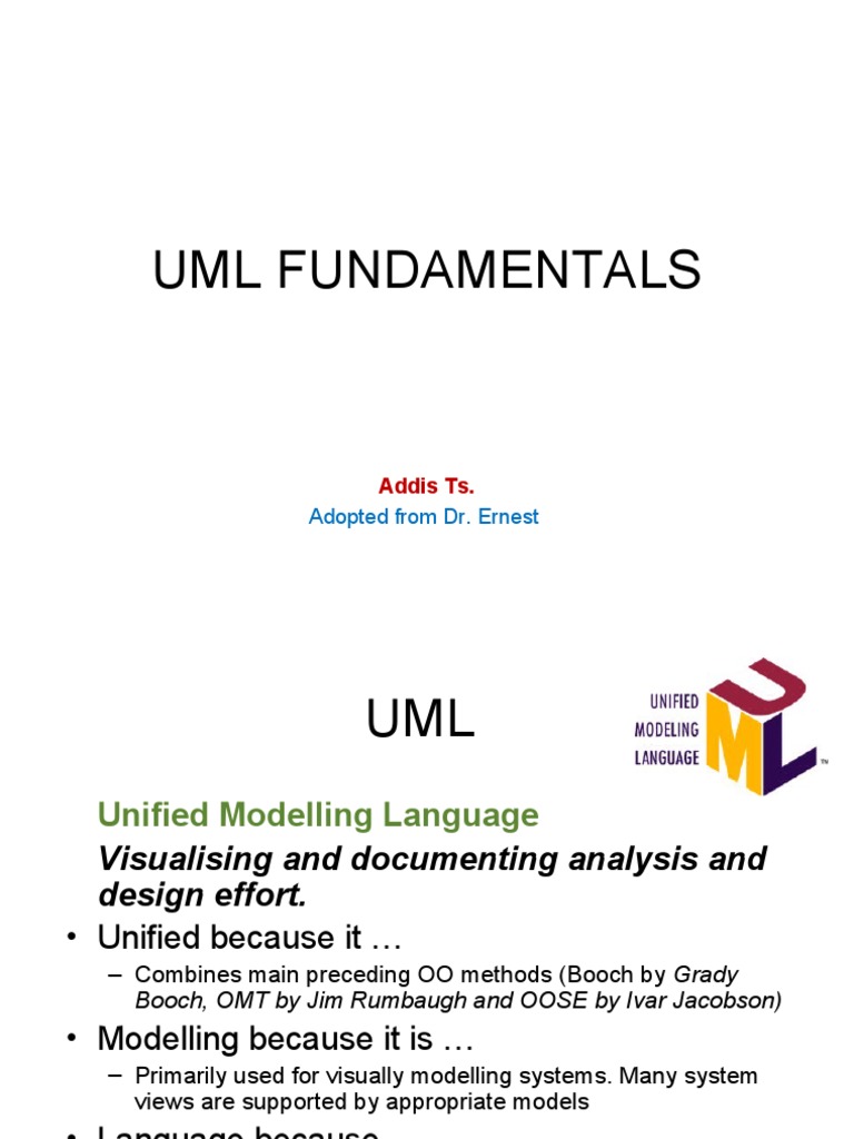 Uml Fundamentals: Adopted From Dr. Ernest | PDF | Use Case | Unified ...