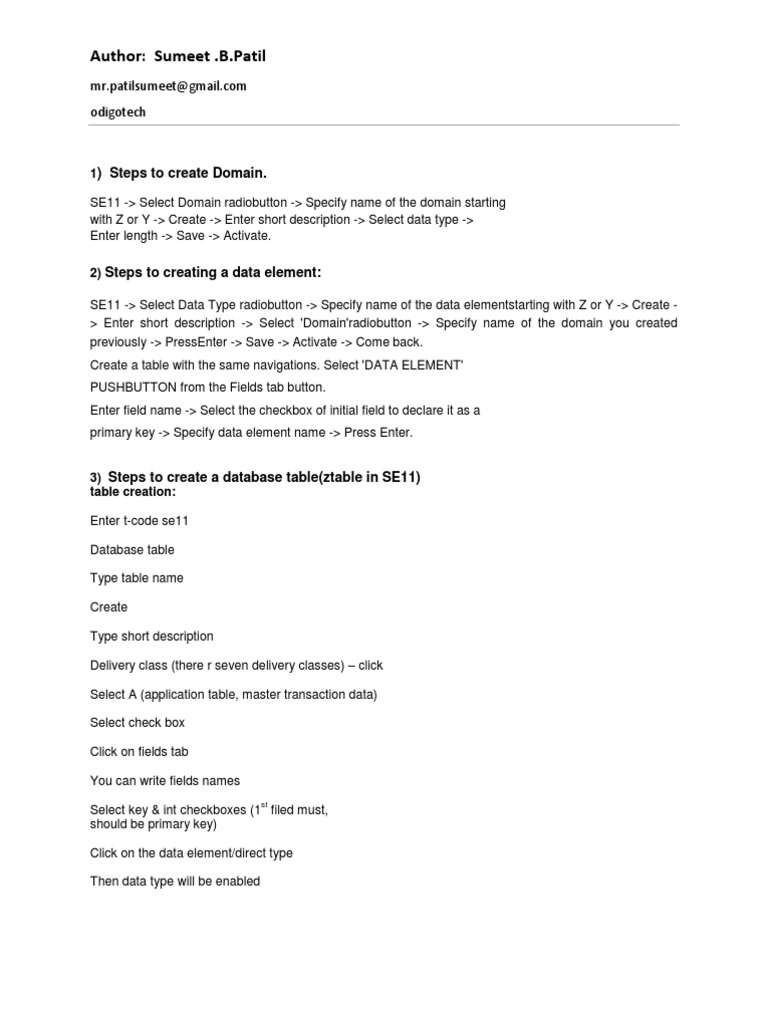 Abap Steps Download Free Pdf Parameter Computer Programming Computer Program