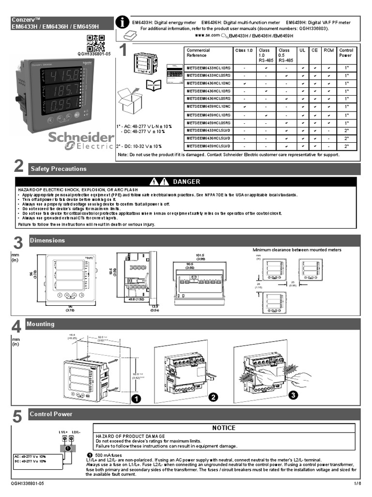 Danger Safety Precautions: Conzerv™ EM6433H / EM6436H / EM6459H | PDF ...