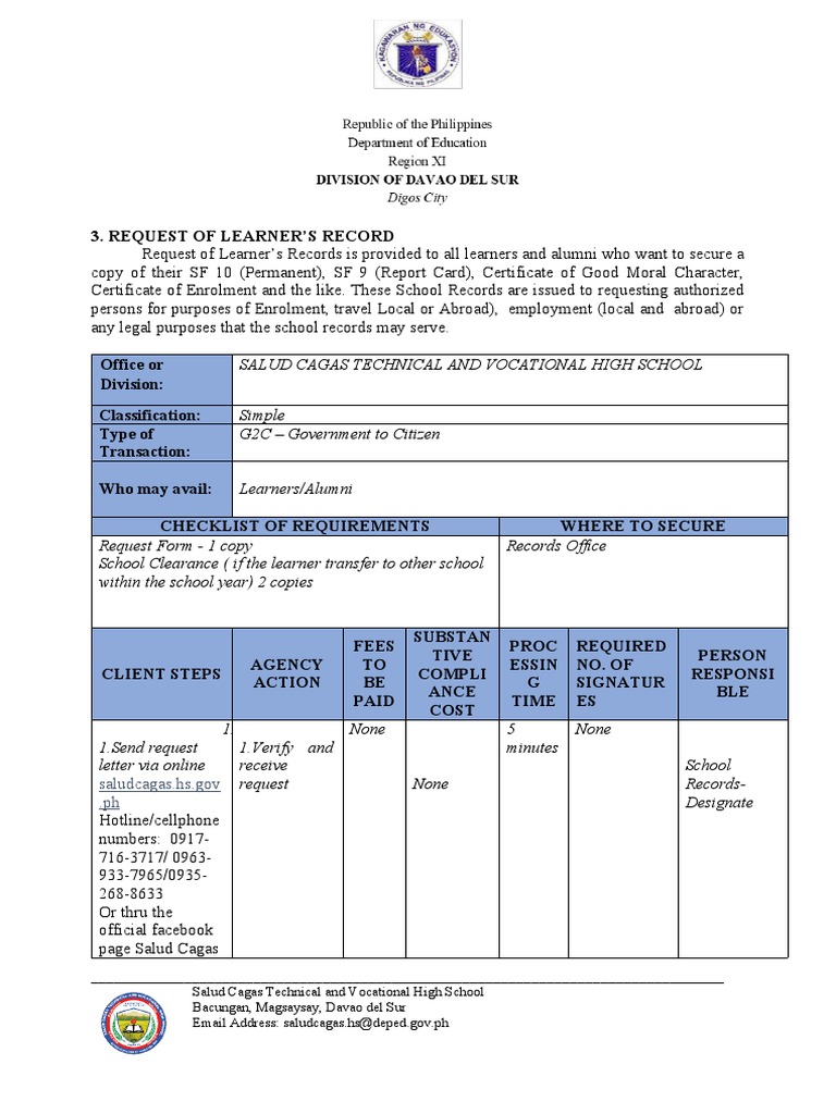 Request for Learner Records Guide | PDF