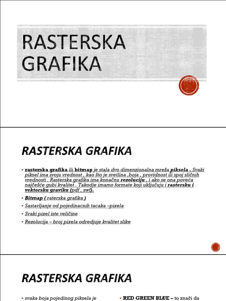 Prezentacija Rasterska Grafika - Petrović Staša III-9 | PDF