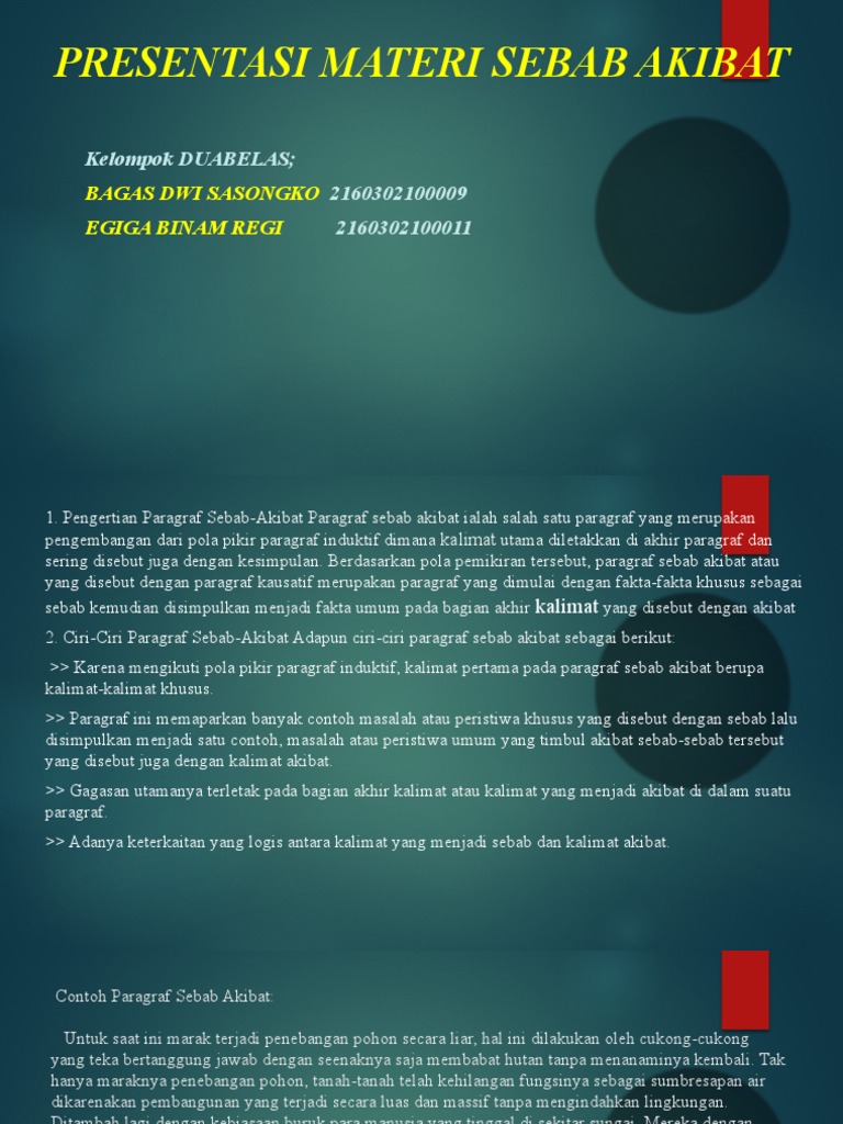 Presentasi Materi Sebab Akibat | PDF