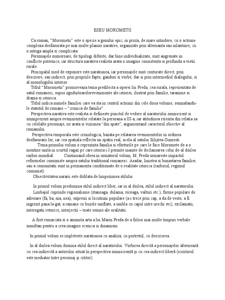 Eseu Morometii | PDF