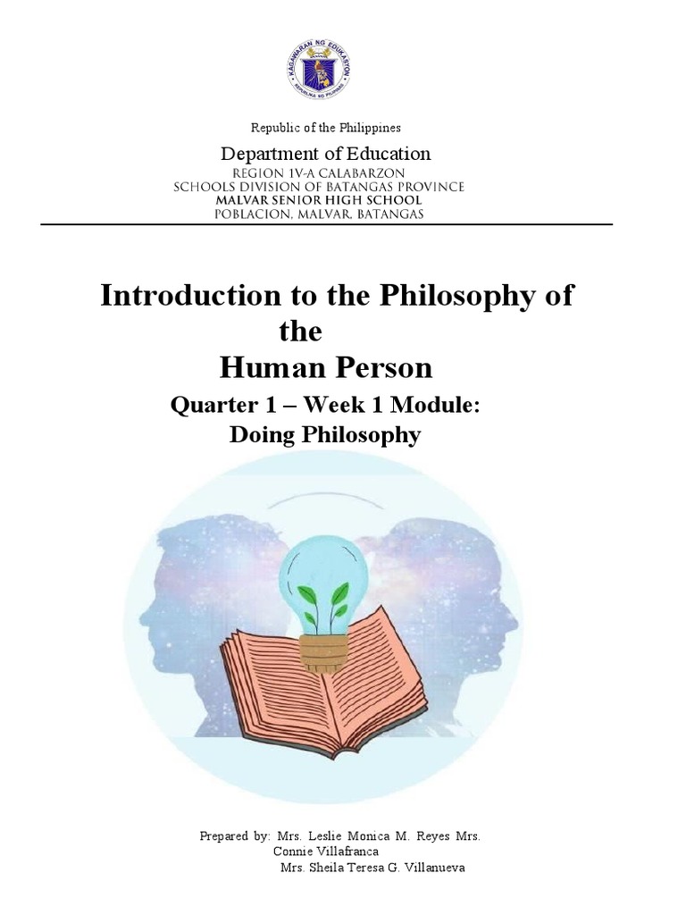 q1 Introduction To The Philosophy of The Human Person Module 1 Week 1 | PDF
