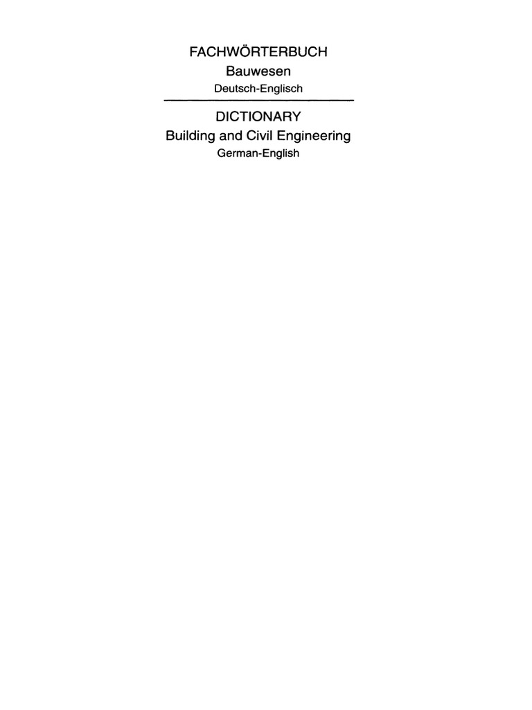 Bauwesen, Deutsch - Englisch. | PDF