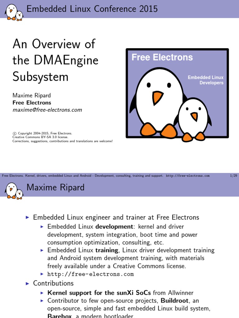 An Overview of The Dmaengine Subsystem: Free Electrons | PDF | Device Driver | Linux