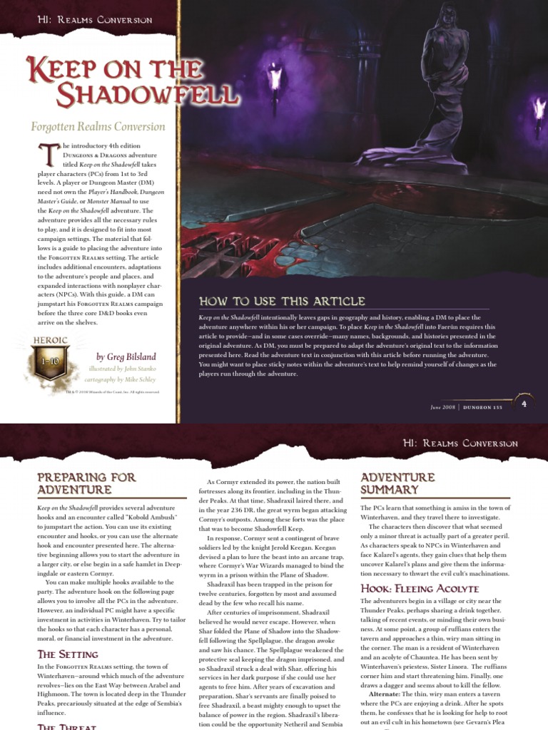 Keep On The Shadowfell | PDF | Dungeons & Dragons | Forgotten Realms