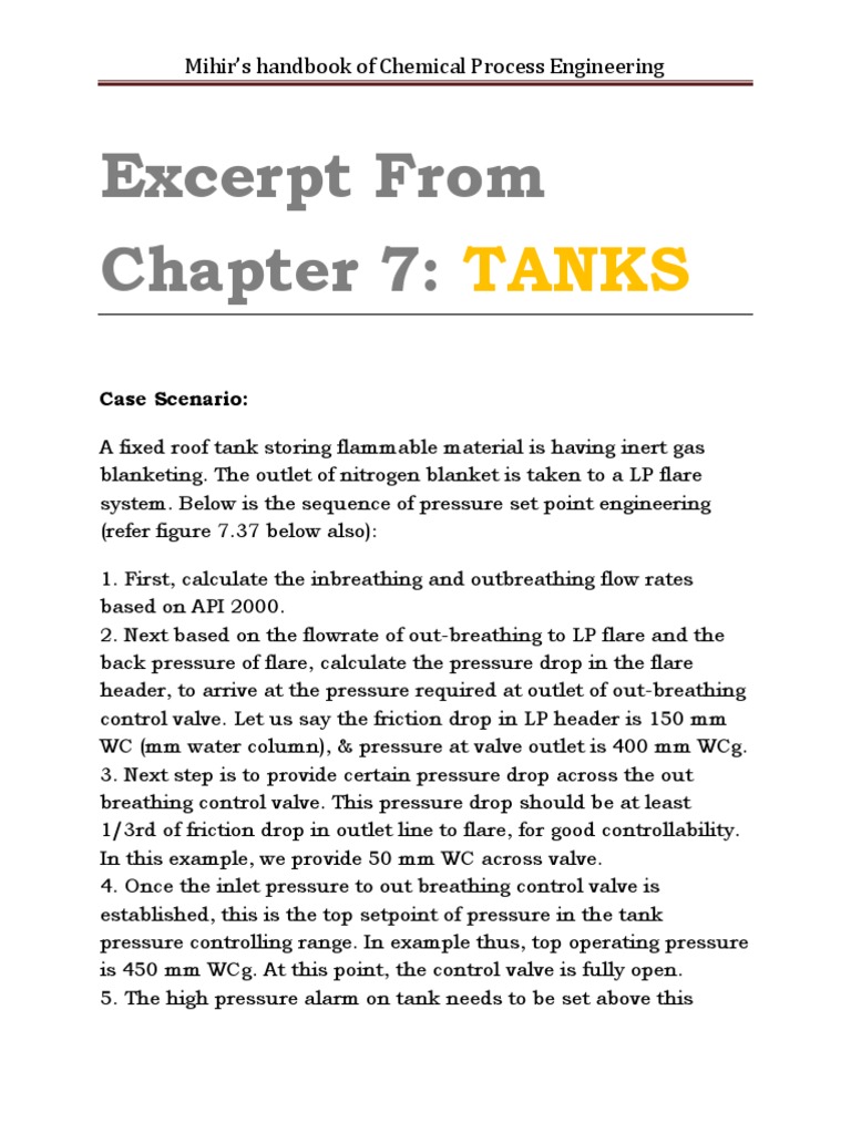 3.methodology of Pressure Settings On Storage Tanks. | PDF | Valve ...