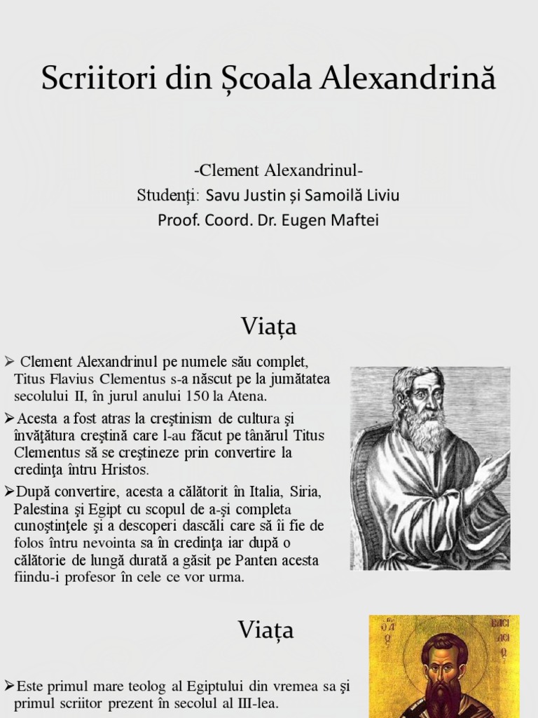 Scriitori Din Școala Alexandrină | PDF