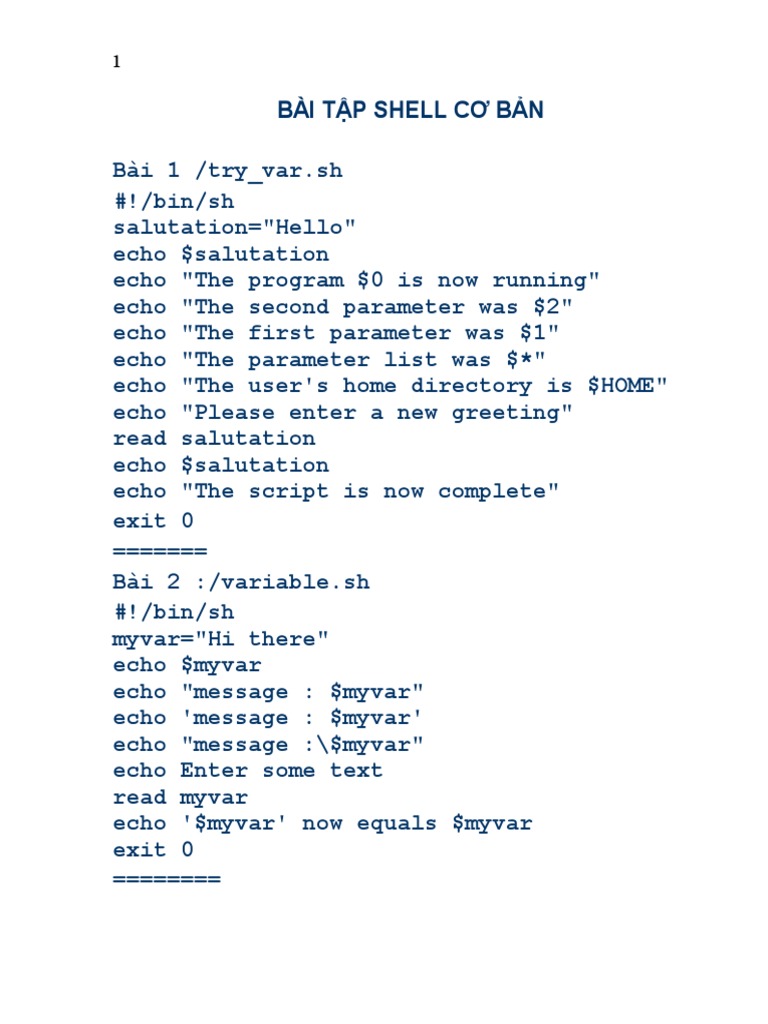 Basic Shell Scripting Exercises | PDF | System Software | Software ...