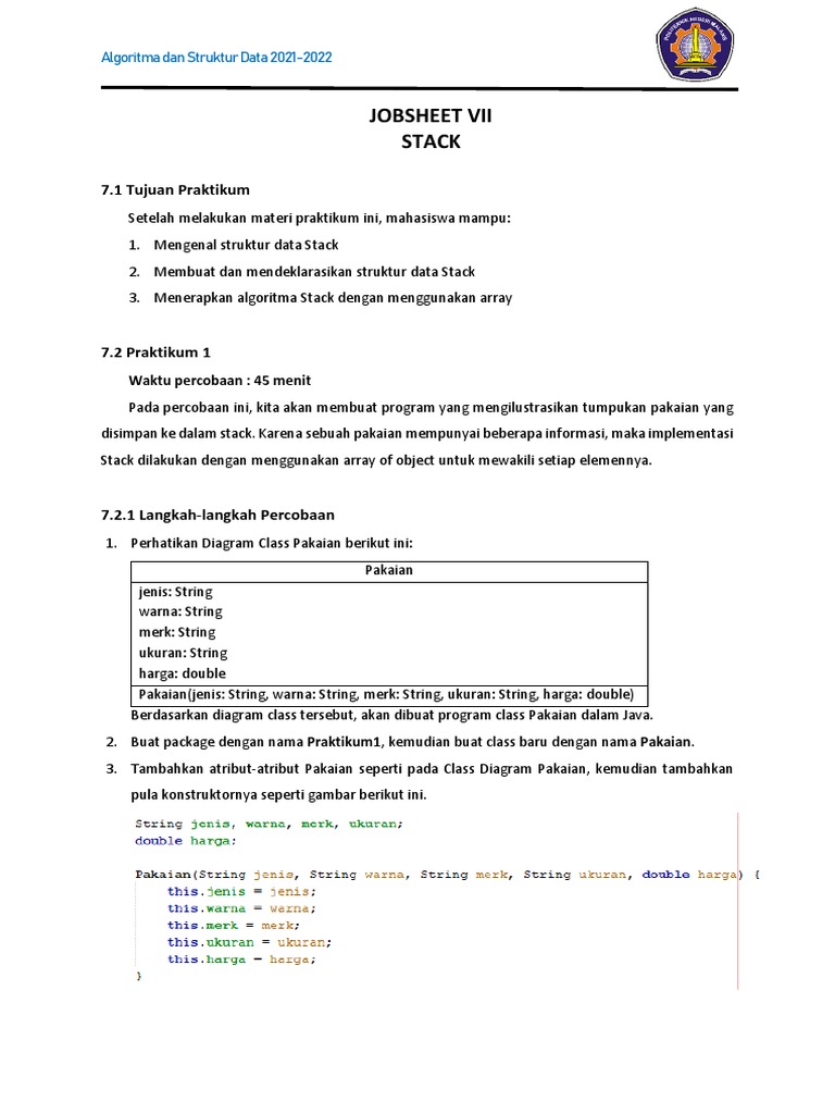 Praktikum Struktur Data Stack dan Postfix | PDF