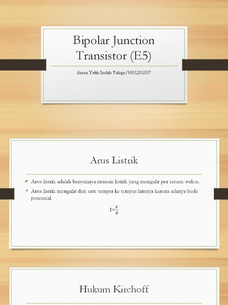 Bipolar Junction Transistor (E5) : Anisa Yekti Indah Palupi/5001201037 ...
