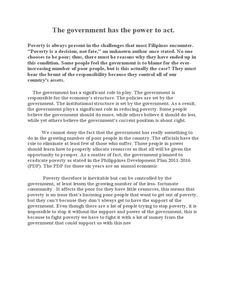 The Government Has The Power To Act | PDF