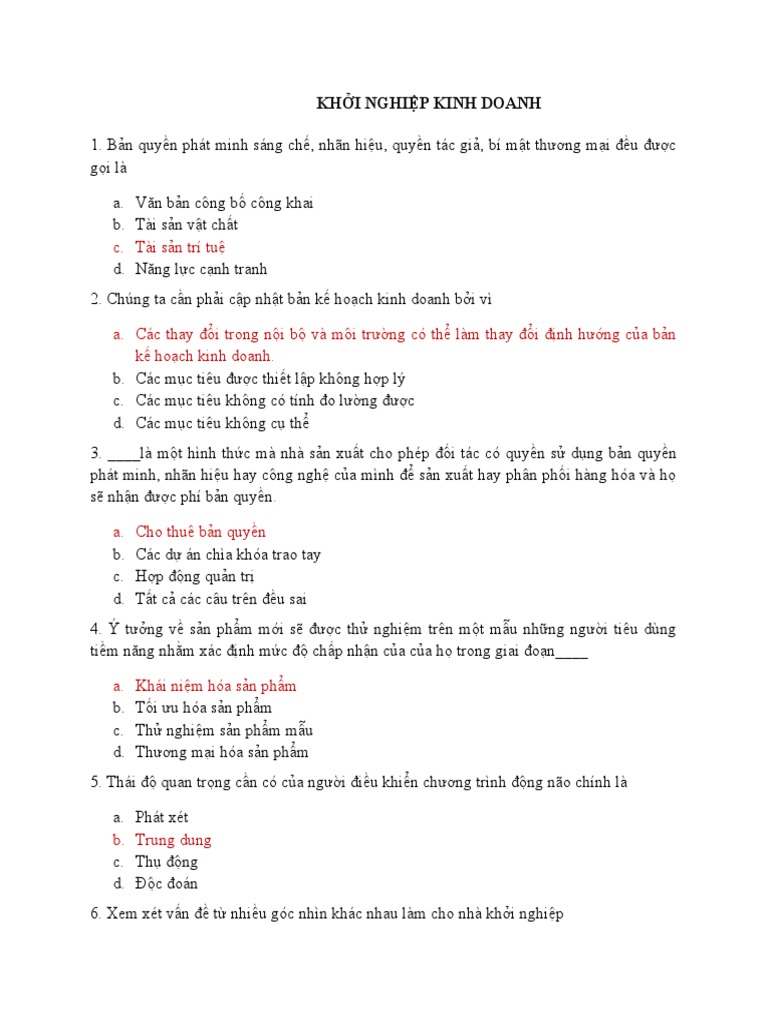 (KNKD) TRẮC NGHIỆM ÔN TẬP | PDF